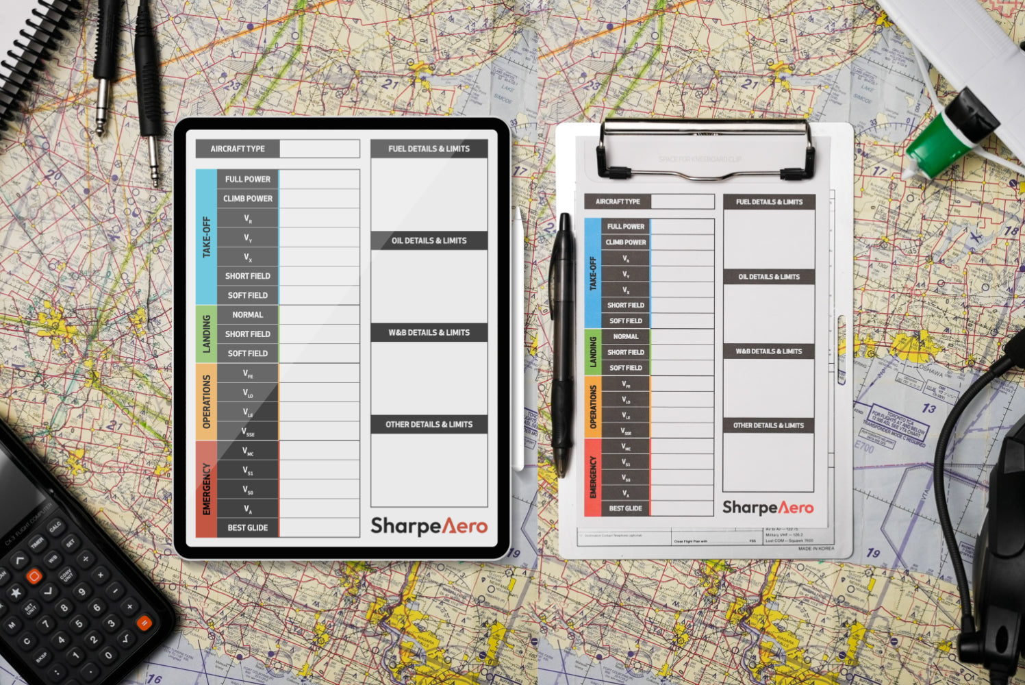 Aircraft One-Pager 2.0 | iPad & Kneeboard Templates for Flight Training ...