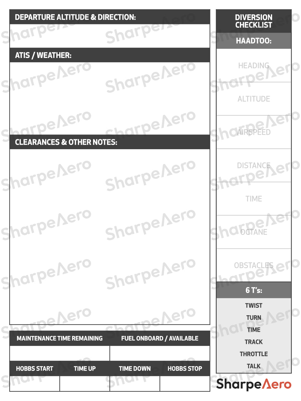 Kneeboard Templates Package 2.0 | iPad & Kneeboard Templates for Flight ...