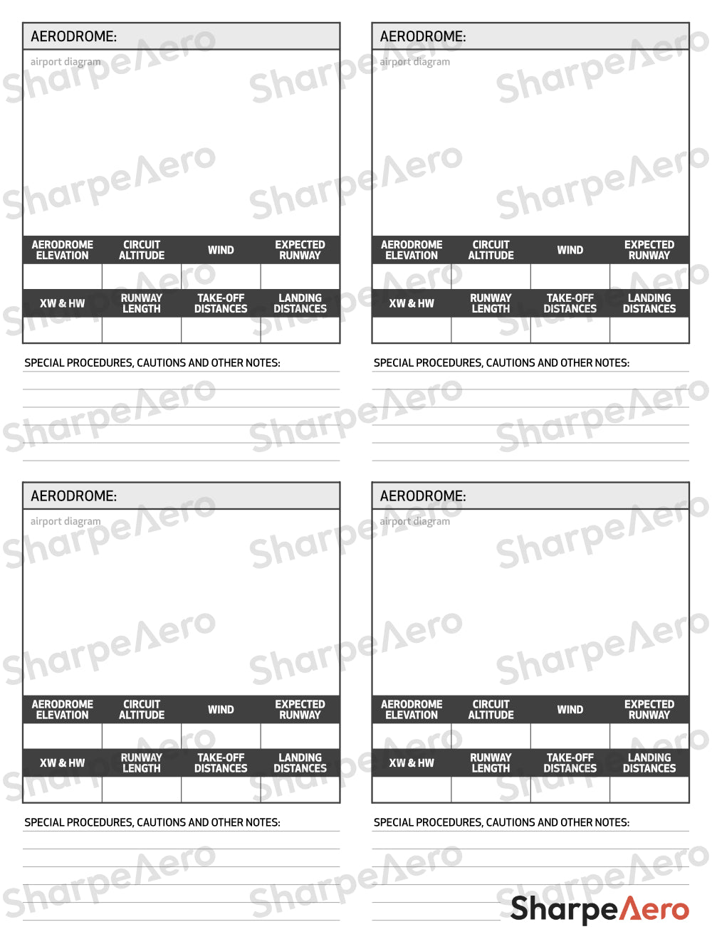 VFR Flight Log 2.0 | iPad & Kneeboard Templates for Flight Training ...